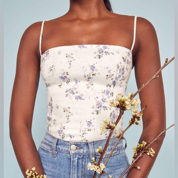 Reformation | Tops | Reformation 2 Overland Floral Linen Blouse ...